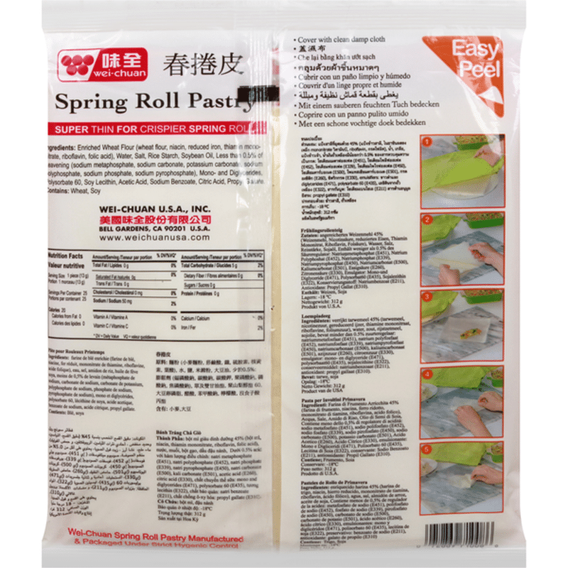 Wei Chuan Spring Roll Pastry, Lumpia Wrapper (25 each) - Instacart