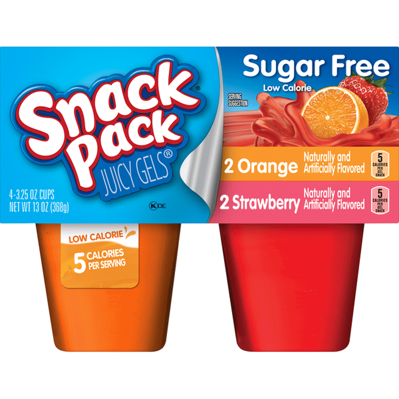 Snack Pack Sugar Free Gel Strawberry And Orange (3.25 oz) - Instacart