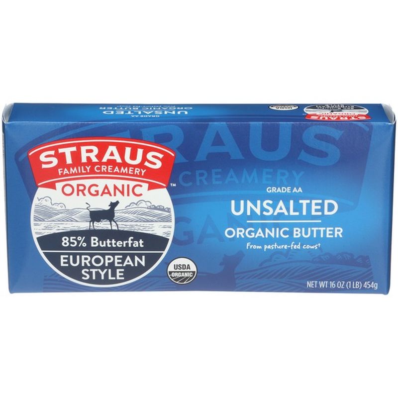 Straus Family Creamery Organic European Style Unsalted Butter (16 oz ...
