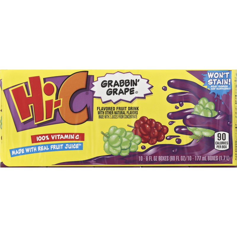 Hi-C Fruit Drink, Grabbin' Grape (6 fl oz) - Instacart
