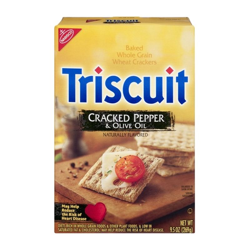 Triscuit Nabisco Triscuit Cracked Pepper & Olive Oil Baked Whole Grain ...