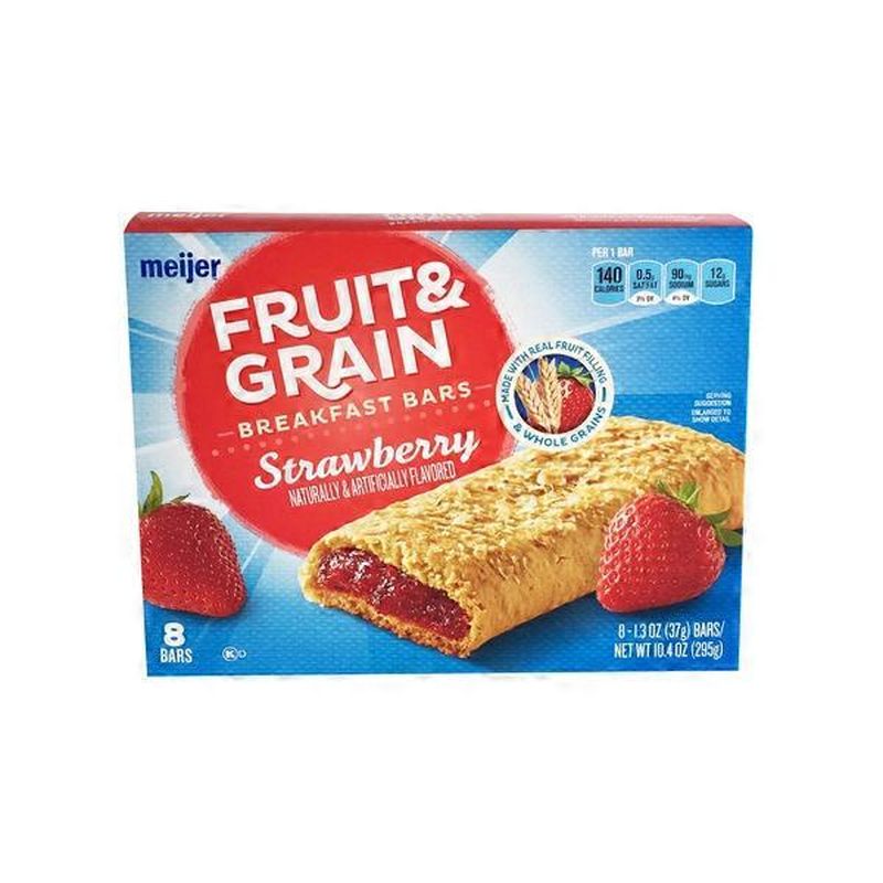 Meijer Strawberry Flavored Fruit & Grain Breakfast Bars (8 ct) - Instacart