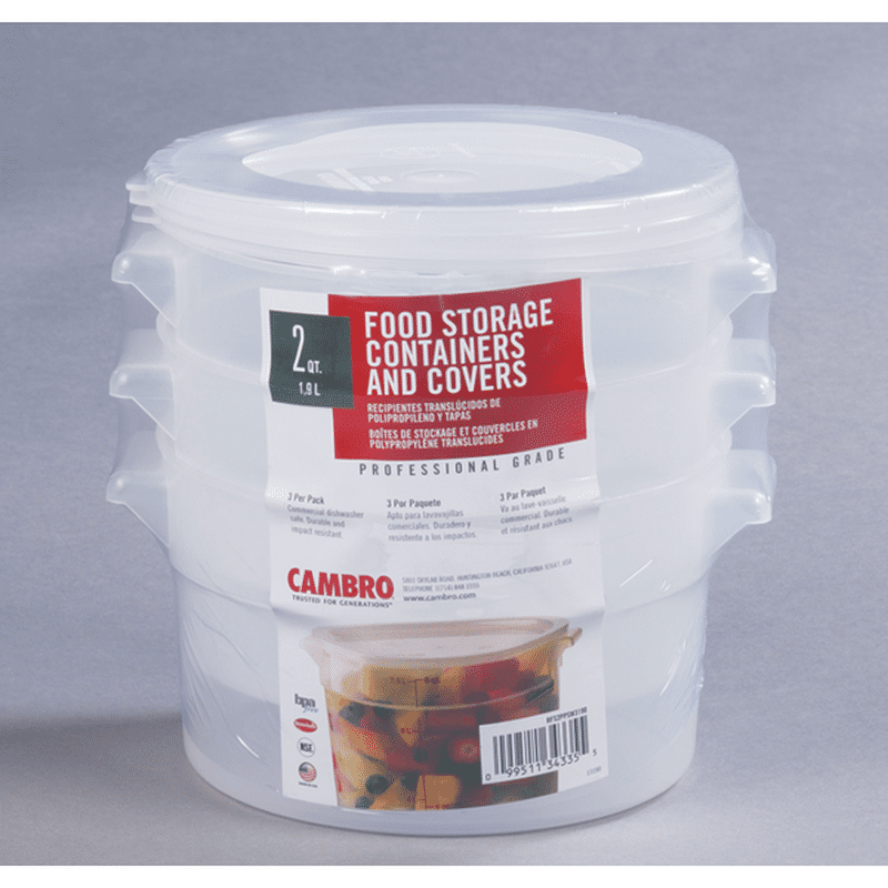 Cambro RFS2PPSW319 2-Quart Round Containers (3 ct) Delivery or Pickup ...