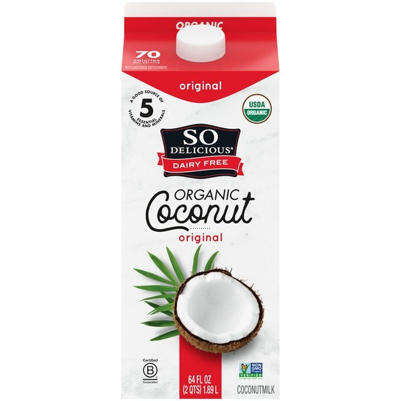 So Delicious Dairy Free Organic Coconut Milk Beverage Original (64 fl ...