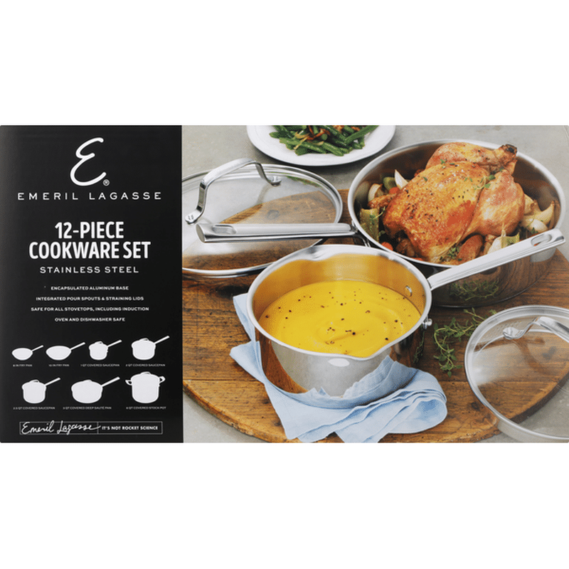 Emeril Lagasse Cookware Set, Stainless Steel, 12-Piece (1 each) - Instacart