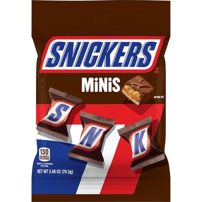 Snickers Minis Chocolate Bar Candy (2.48 oz) - Instacart