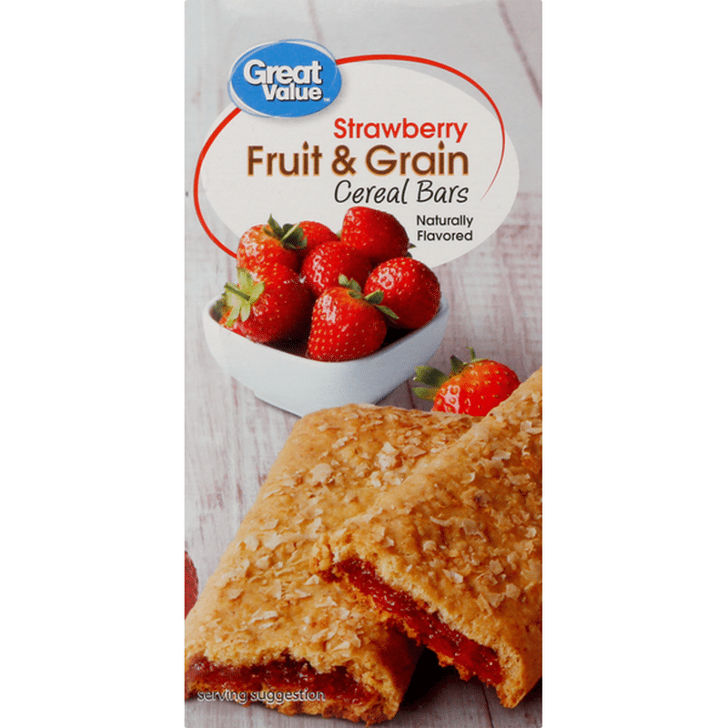 Great Value Cereal Bars Fruit And Grain Strawberry Value Pack 1 3 Oz
