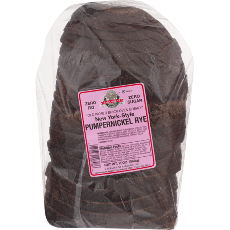 Paramount Bakeries Bread, Pumpernickel (20 oz) - Instacart