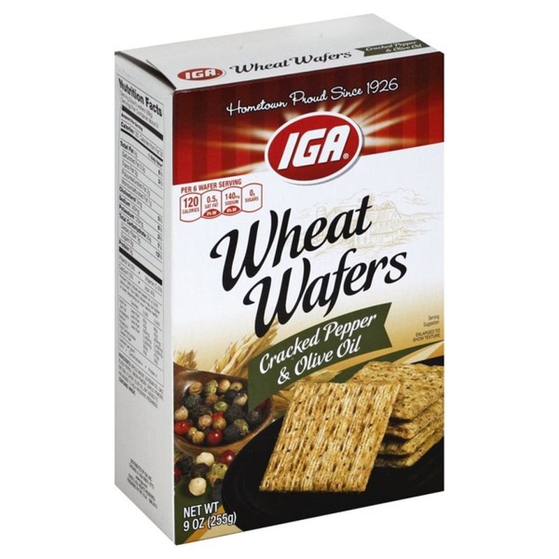 IGA Wheat Wafers, Cracked Pepper & Olive Oil (9 oz) - Instacart
