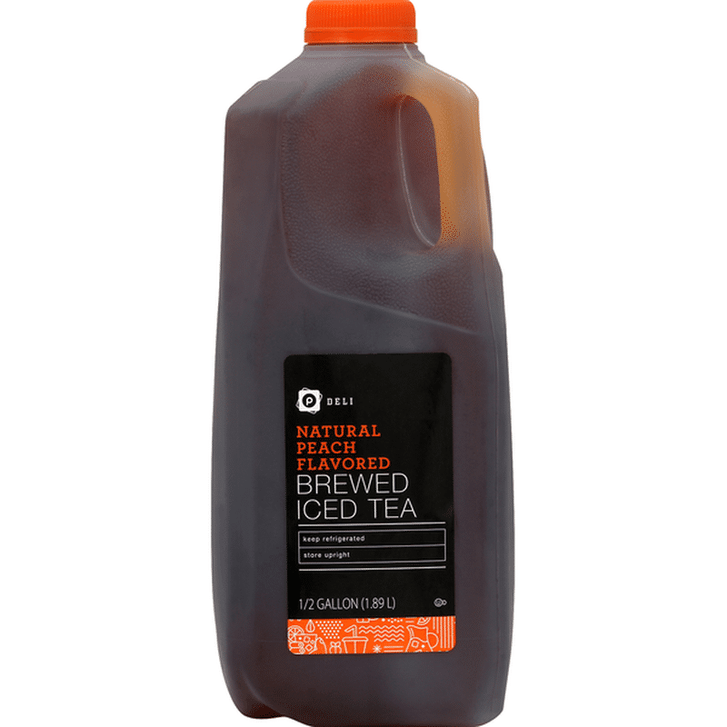 Publix Deli Iced Tea, Natural Peach Flavored, Brewed (0.5 gal) - Instacart