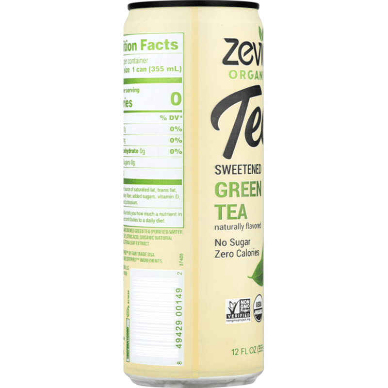 Zevia Organic Sweetened Green Tea (12 fl oz) - Instacart
