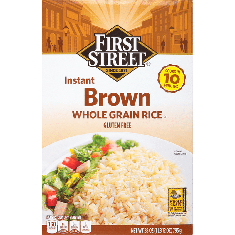 First Street Brown Rice, Gluten Free, Whole Grain, Instant (28 oz ...