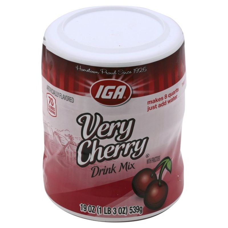 IGA Drink Mix, Very Cherry (19 oz) - Instacart