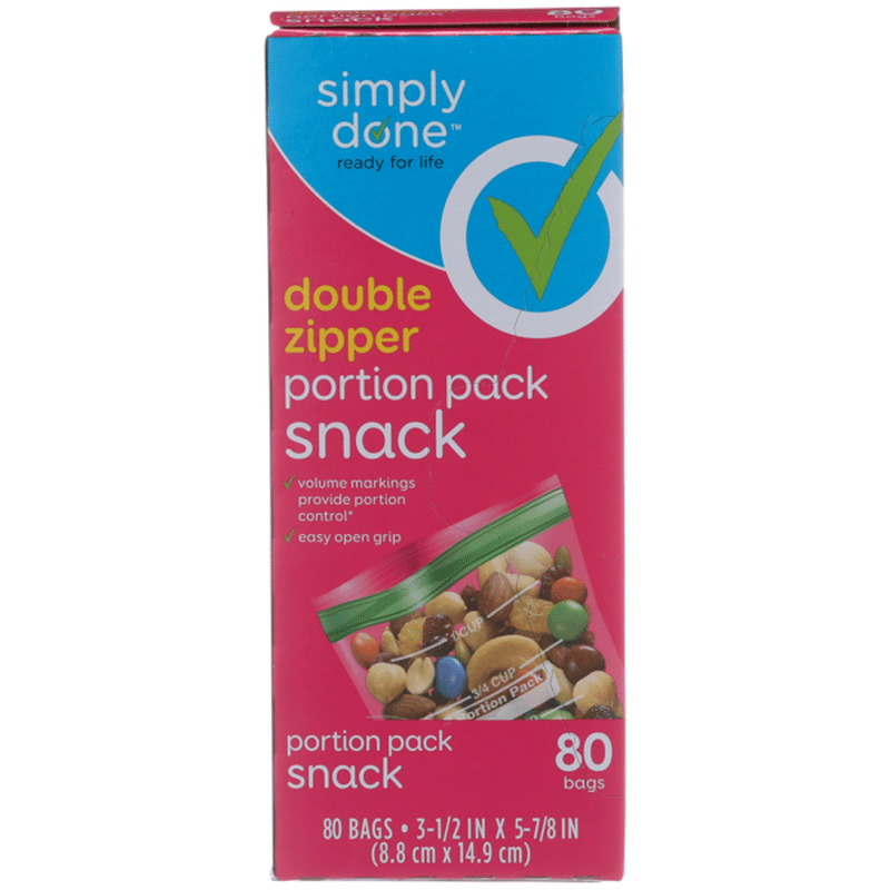 Simply Done Double Zipper Portion Pack Snack Bags (80 ct) - Instacart