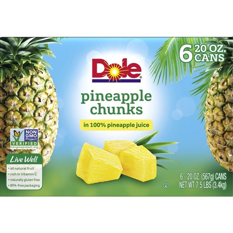 Dole Pineapple Chunks In 100% Pineapple Juice (20 oz) - Instacart