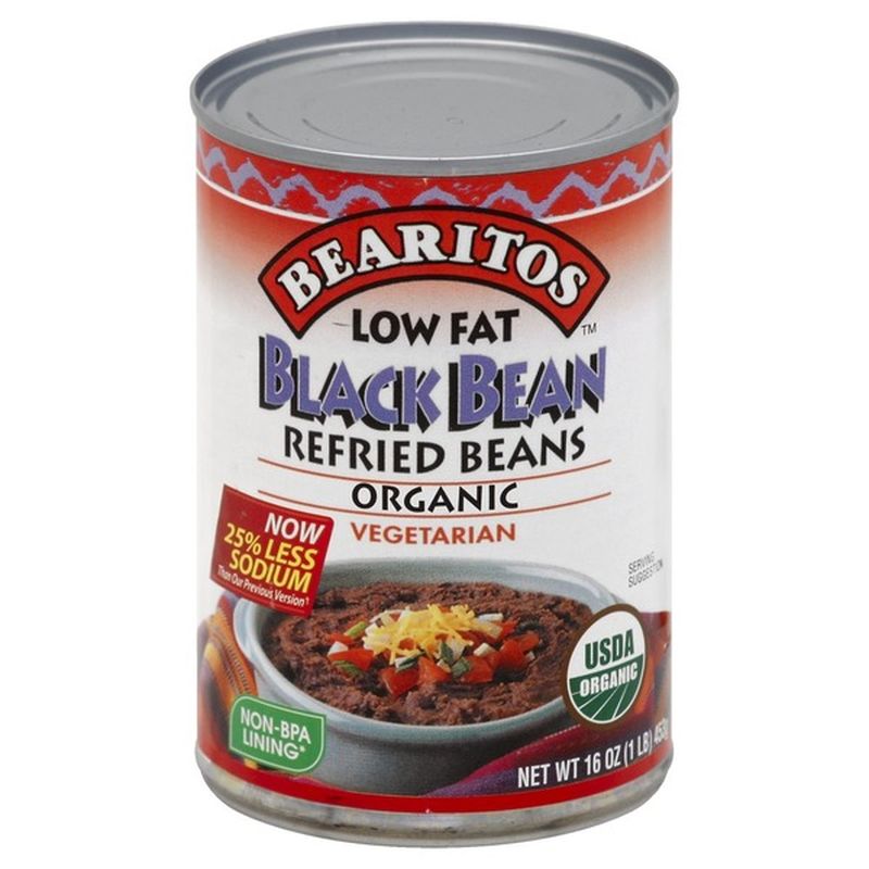 Bearitos Low Fat Refried Black Beans (16 oz) - Instacart