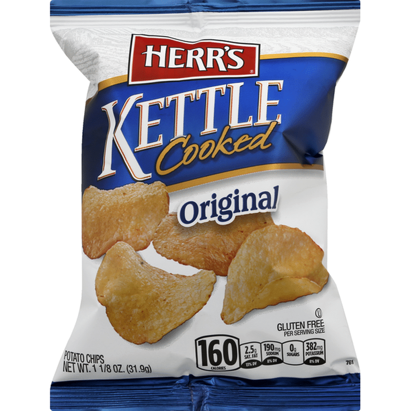 Herr's Potato Chips, Kettle Cooked, Original (1.125 oz) - Instacart