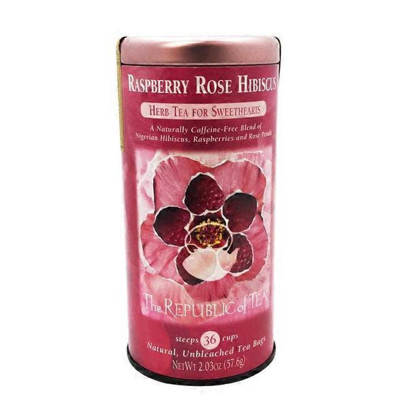 The Republic of Tea Herb Tea For Sweethearts, Raspberry Rose Hibiscus ...