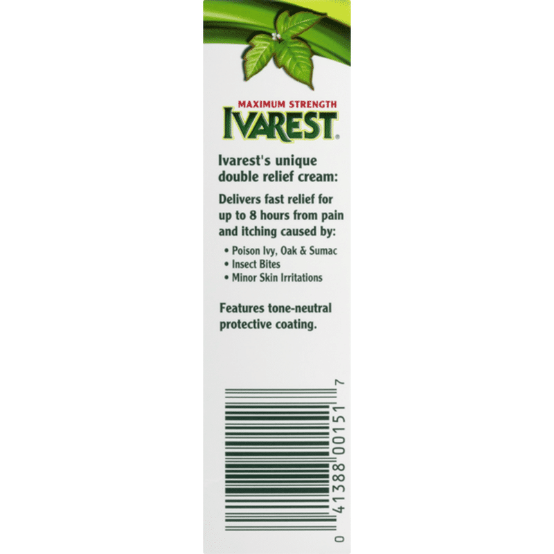 Ivarest Maximum Strength Poison Ivy Itch Cream (2 oz) from CVS Pharmacy ...