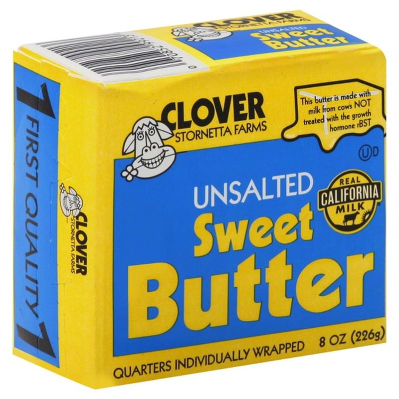 Clover Stornetta Butter, Sweet, Unsalted (8 oz) Delivery or Pickup Near ...