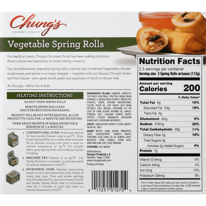 Chungs Vegetable Spring Rolls (1.9 oz) - Instacart
