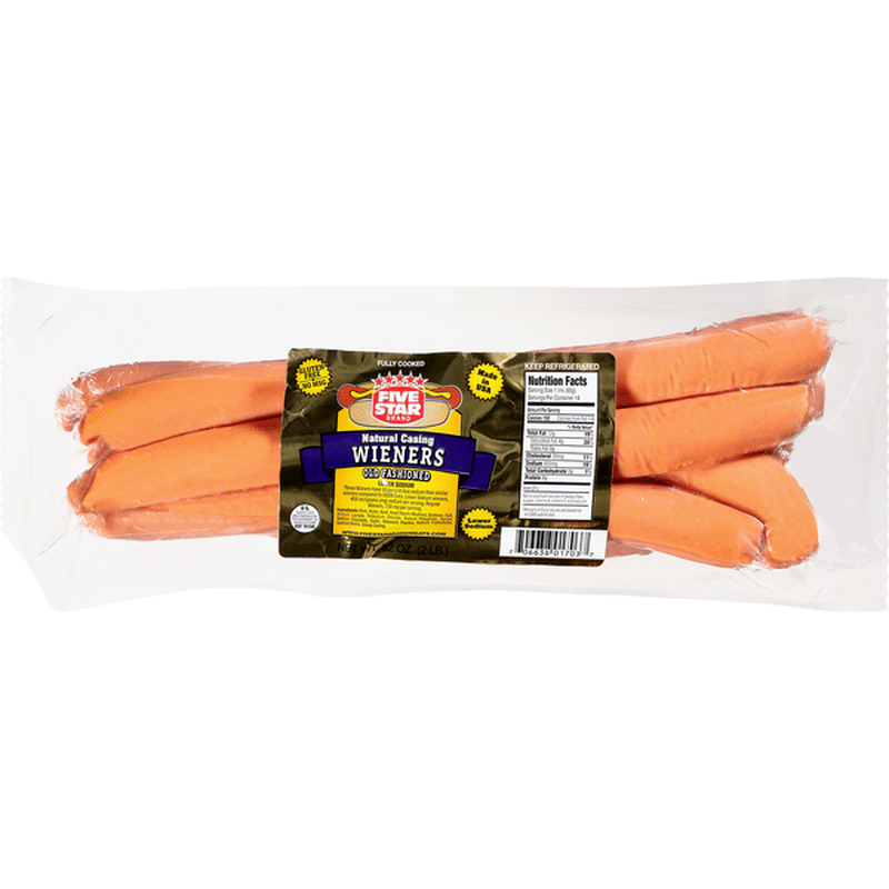 Five Star Wieners, Natural Casing, Old Fashioned (32 oz) - Instacart