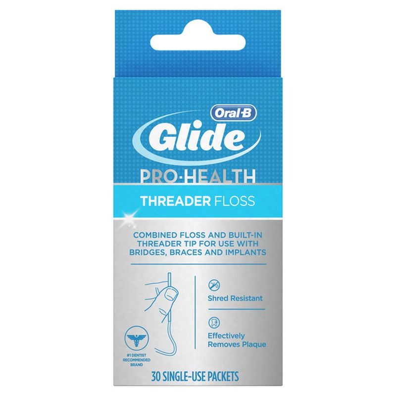 Oral-B Glide Pro-Health Threader Dental Floss For Bridges, Braces And ...