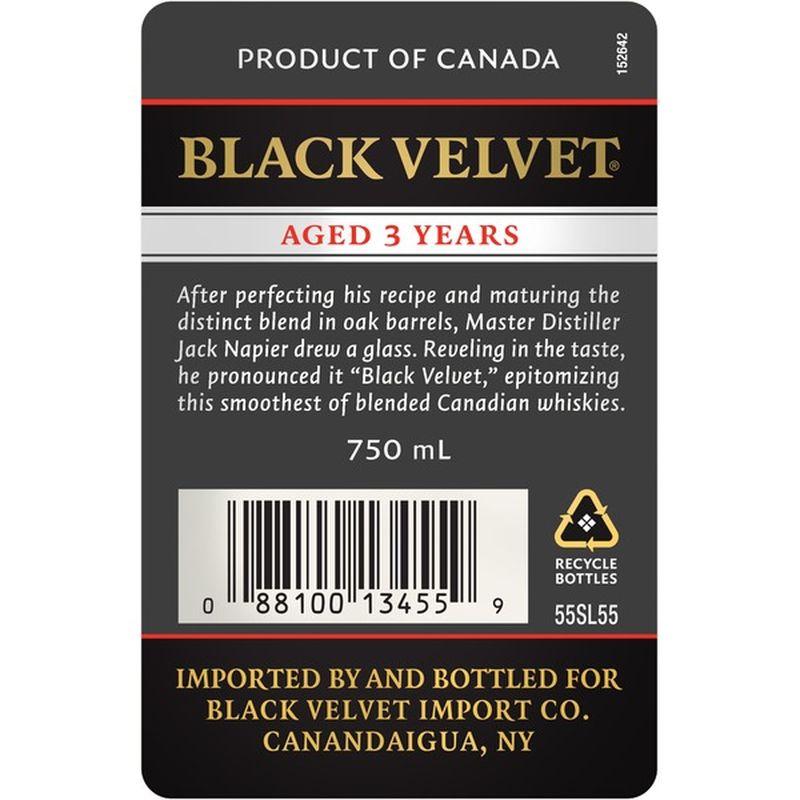 Black Velvet Canadian Whisky (750 ml) - Instacart