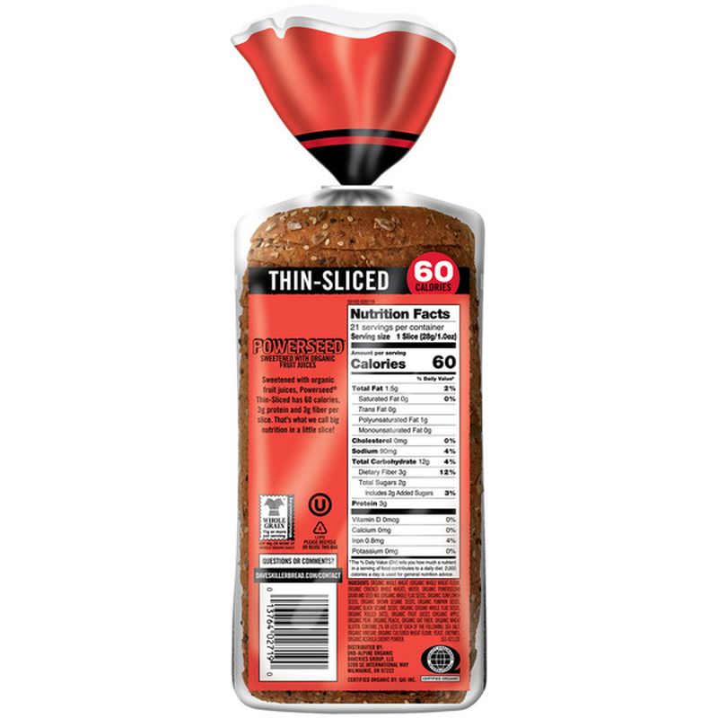 Dave's Killer Bread Thin-Sliced Powerseed Organic Bread (20.5 oz ...