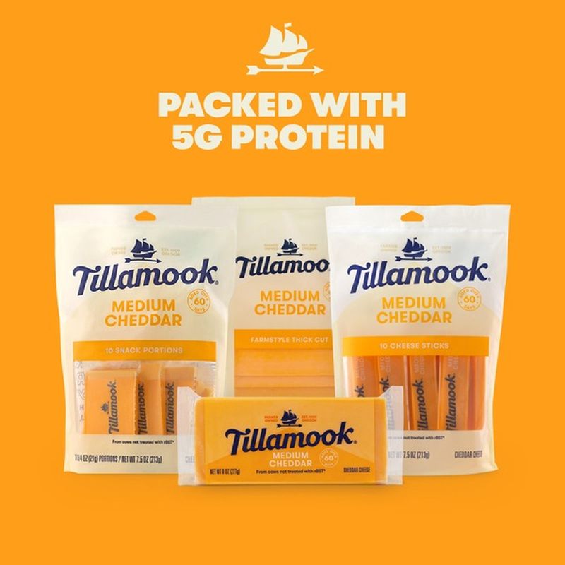 Tillamook Medium Cheddar Cheese Snack Portions (7.5 oz) - Instacart