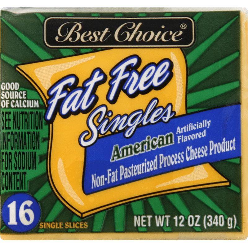 Best Choice Cheese Product, American, Fat Free Singles (16 each ...