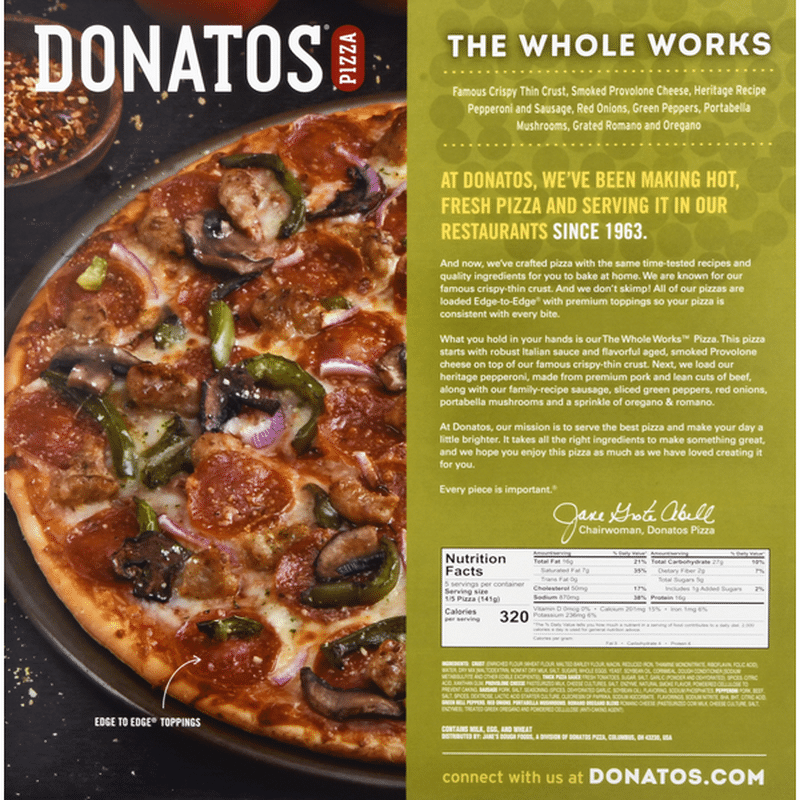 Donatos Pizza, The Whole Works (24.69 oz) - Instacart