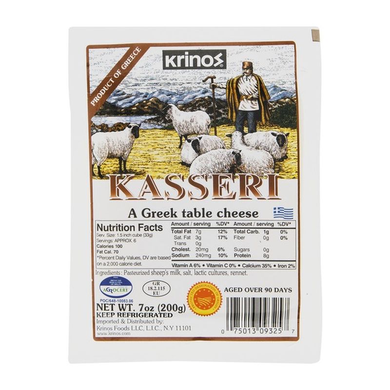 Krinos Kasseri A Greek Table Cheese (7 oz) - Instacart