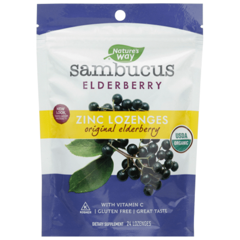 Natures Way Sambucus Organic Elderberry Vitamin C Zinc Lozenges 24 Each Instacart