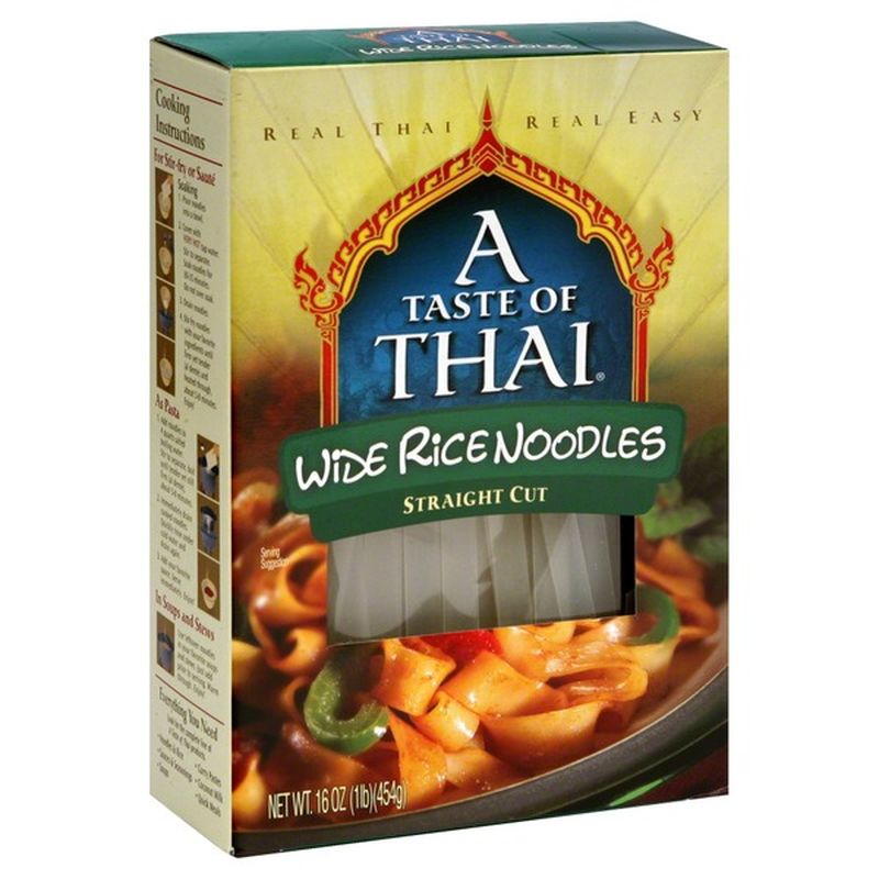 A Taste of Thai Wide Rice Noodles, Straight Cut (16 oz) - Instacart