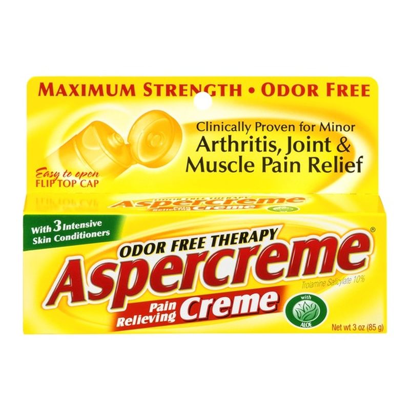 Aspercreme Pain Relieving Creme, Maximum Strength, Odor Free (3 oz ...