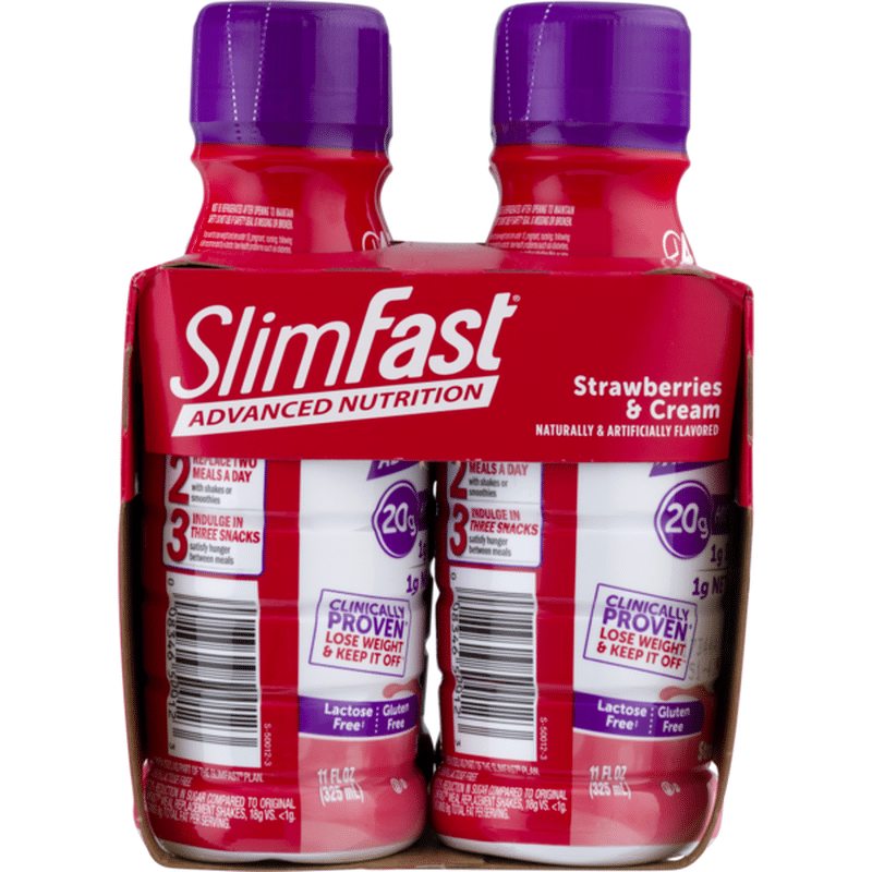 Slim-Fast Meal Replacement Shake, Strawberries & Cream, High Protein ...