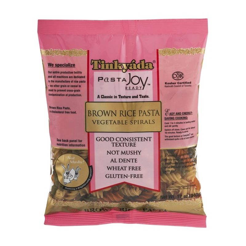 Tinkyada Pasta Joy Ready Brown Rice Pasta Vegetable Spirals (12 oz ...
