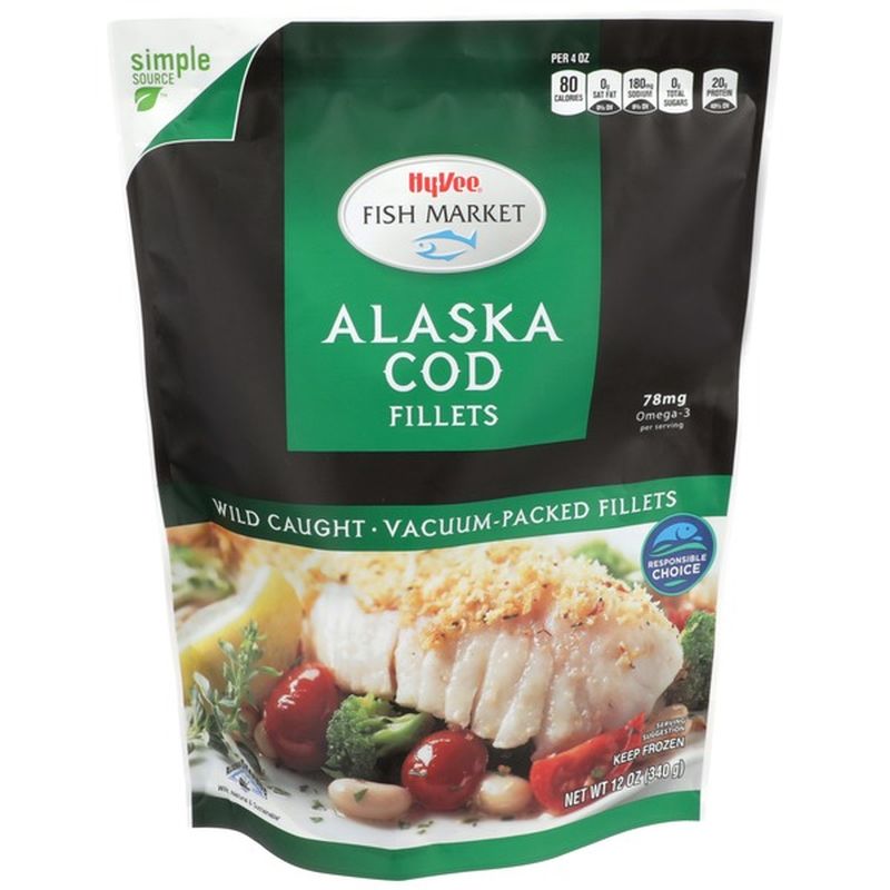 Hy-Vee Fish Market Alaska Cod Fillets (12 oz) - Instacart