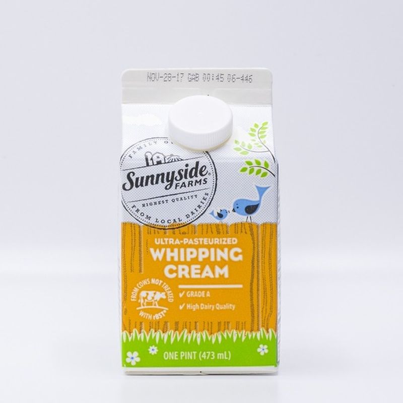Sunnyside Farms Ultra-pasteurized Whipping Cream (16 oz) - Instacart