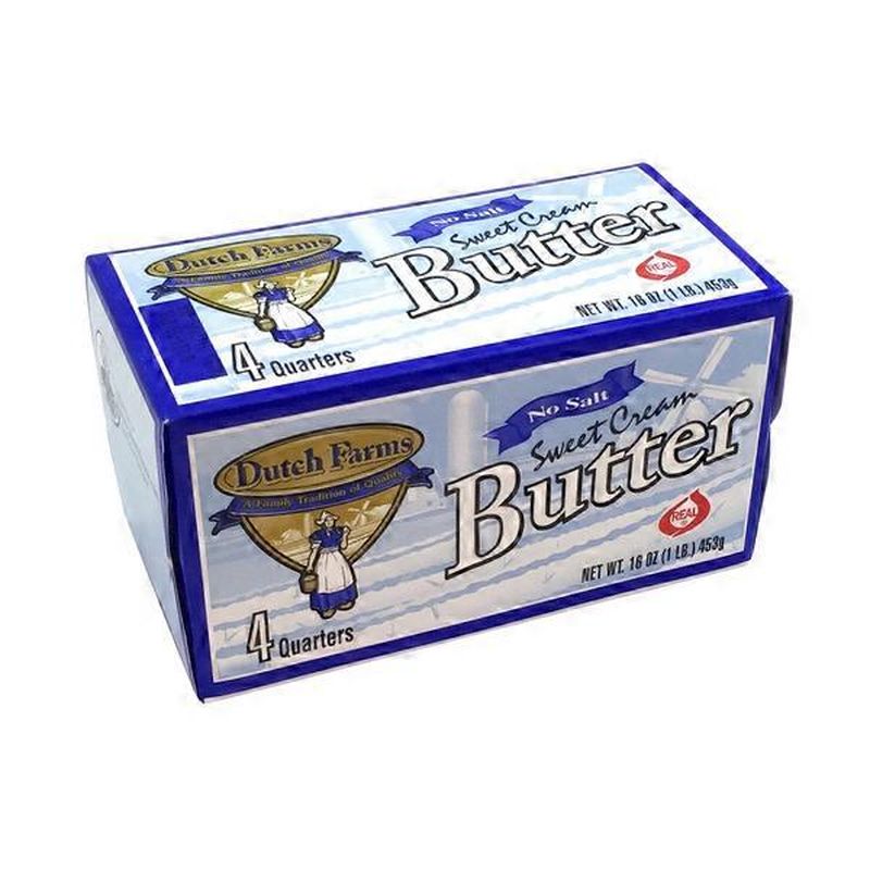 Dutch Farms No Salt Sweet Cream Butter Quarters (16 oz) - Instacart