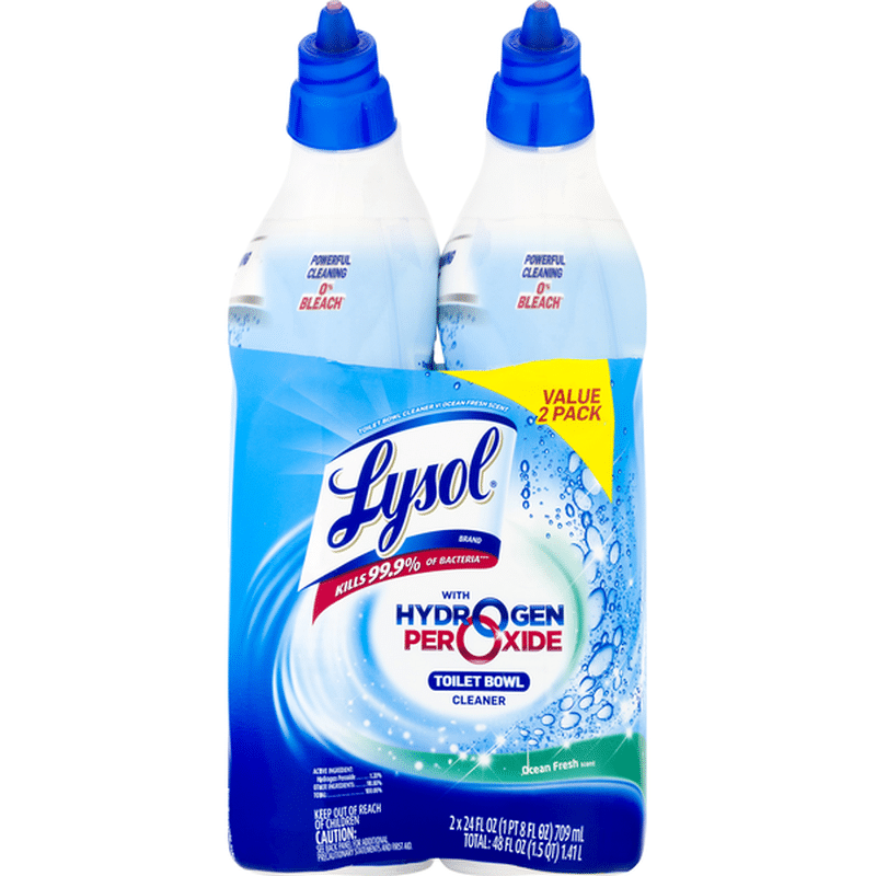 Lysol Toilet Bowl Cleaner, Ocean Fresh Scent, Value 2 Pack (24 fl oz ...