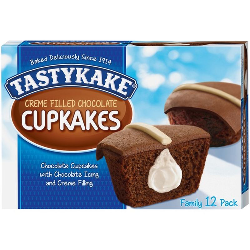 Tastykake Creme Filled Chocolate Cupcakes (2.4 oz) - Instacart