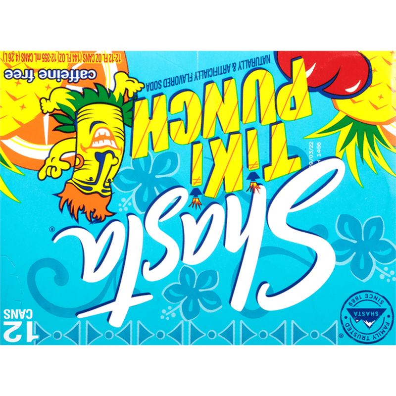 Shasta Soda, Caffeine Free, Tiki Punch (12 fl oz) Delivery or Pickup ...