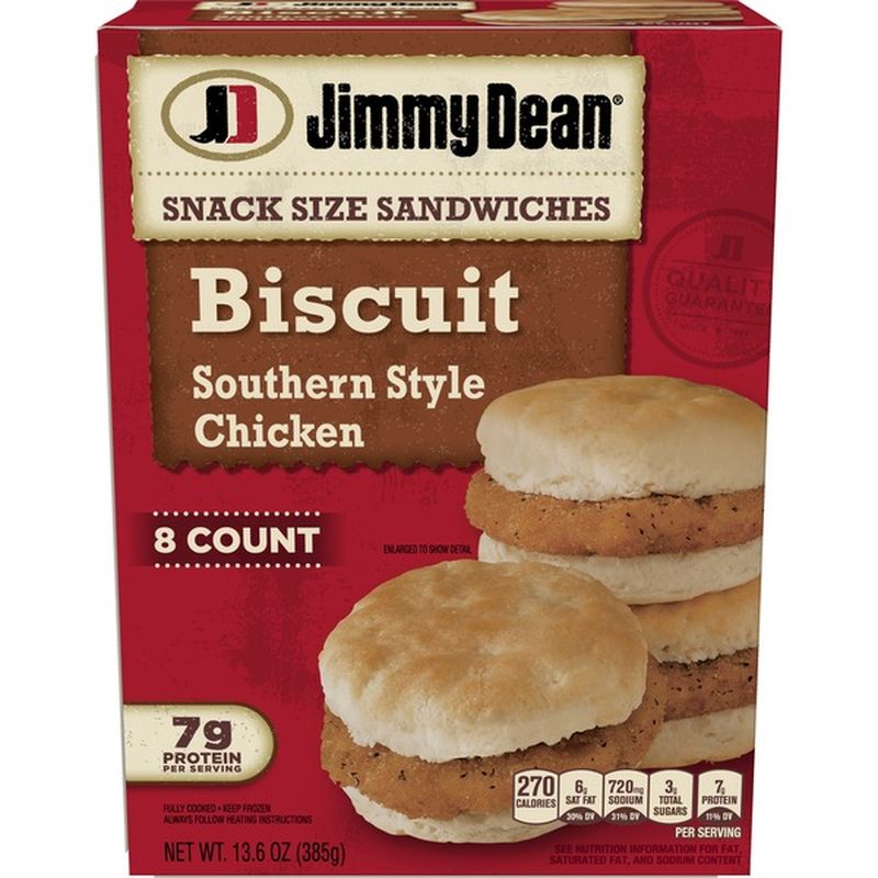 Jimmy Dean Snack Size Southern Style Chicken Biscuit Sandwiches, Frozen ...