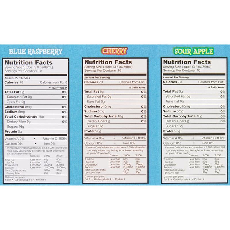 Icee Cherry/Sour Apple/Blue Raspberry Squeeze-Up Tubes (3 fl oz ...