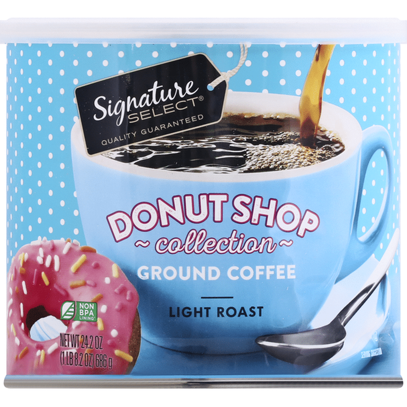 Signature Select Coffee, Ground, Light Roast, Donut Shop Collection (24 ...