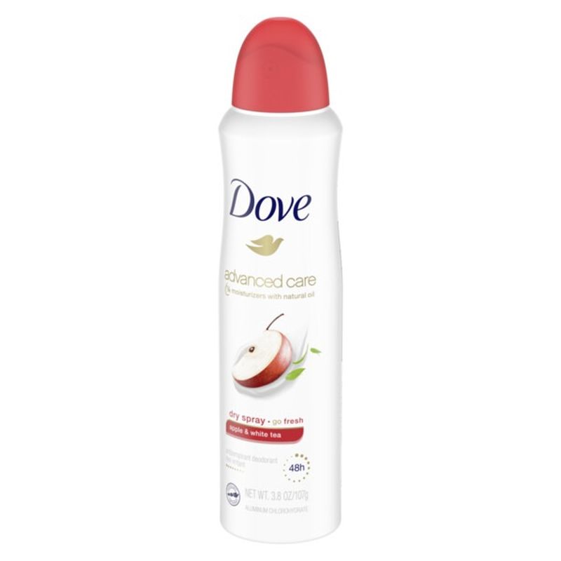 Dove Dry Spray Antiperspirant Deodorant Apple & White Tea, (3.8 oz ...