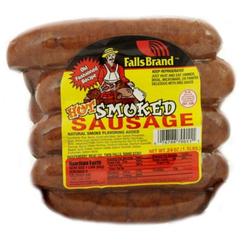 Falls Brand Old Fashioned Hot Smoked Sausages (24 oz) - Instacart