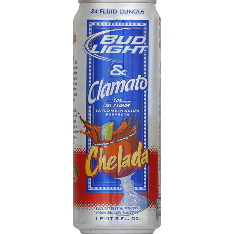 Bud Light Beer & Clamato, with Salt and Lime, Chelada (24 fl oz ...